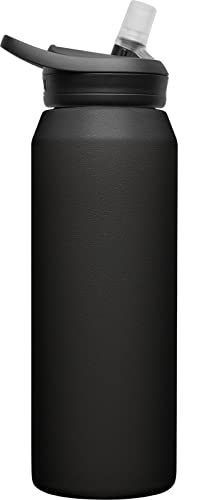 CamelBak eddy+ Water Bottle with Straw 32oz - Insulated Stainless Steel, Black