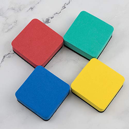 EAONE 40 Pack Dry Erase Erasers, Magnetic Whiteboard Erasers Mini Dry Eraser Chalkboard Cleansers Bulk for Kids Classroom, Home and Office School Supplies (4 Colors, 1.97 x 1.97 inch)