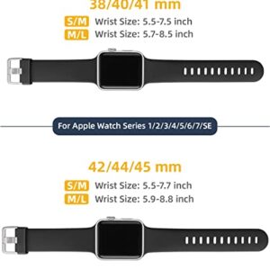 Haveda Compatible for Apple Watch Band 41mm 38mm 40mm 45mm 42mm 44mm, Soft Silicone Sport Replacement Strap Compatible with iWatch SE Series 7 Series 6/5/4/3/2/1 Women Men