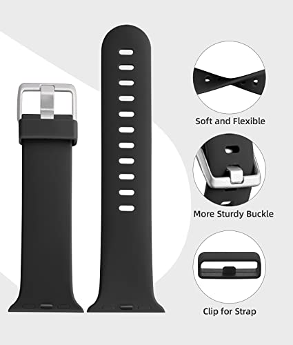 Haveda Compatible for Apple Watch Band 41mm 38mm 40mm 45mm 42mm 44mm, Soft Silicone Sport Replacement Strap Compatible with iWatch SE Series 7 Series 6/5/4/3/2/1 Women Men