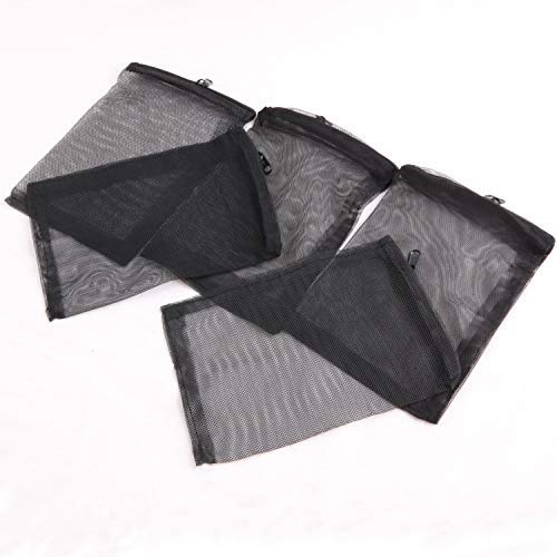 Powkoo Aquarium Filter Media Bags Mesh Bags with Zipper for Activated Carbon, Bio-Ball, Ceramic Rings, Ammonia Remover (7"x 5" 5-Pack)