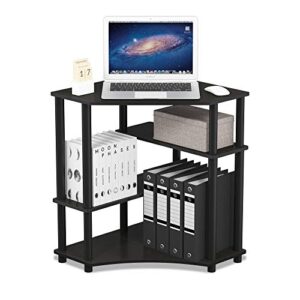 FURINNO Turn-N-Tube Space Saving, Corner Desk, Espresso/Black