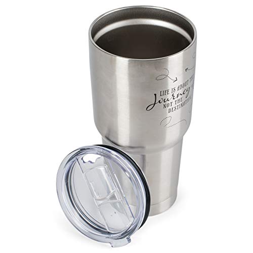 Life About Journey Compass 30 Ounce Stainless Steel Travel Coffee Mug With Lid