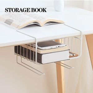 2 Pcs Under Shelf Basket, Shelves Wire Basket Hanging Basket Under Shelves Storage Rack for Kitchen Pantry Desk Bookshelf Cupboard