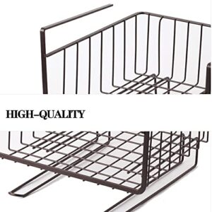 2 Pcs Under Shelf Basket, Shelves Wire Basket Hanging Basket Under Shelves Storage Rack for Kitchen Pantry Desk Bookshelf Cupboard