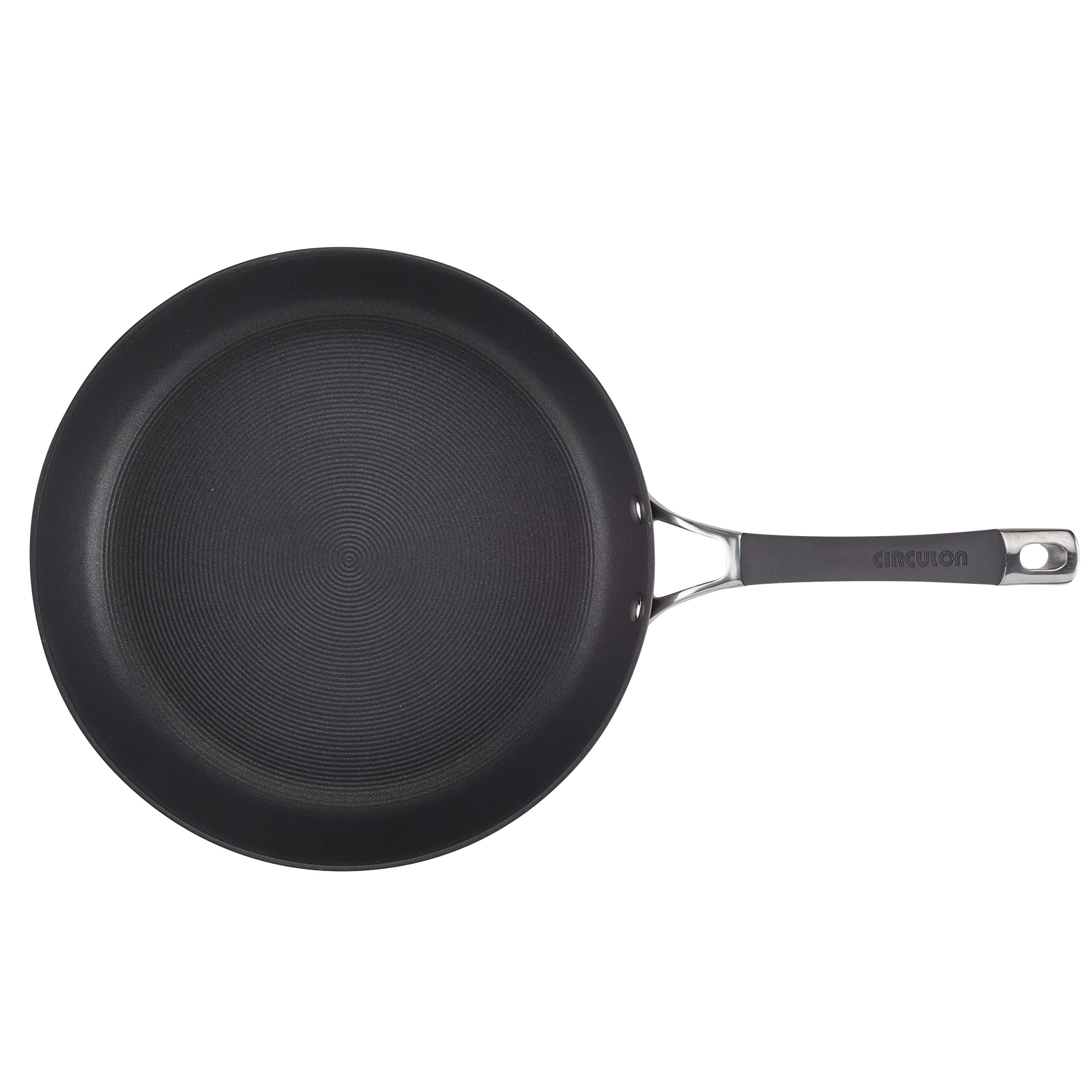 Circulon Radiance Deep Hard Anodized Nonstick Frying Pan /Skillet with Lid - 12 Inch, Gray