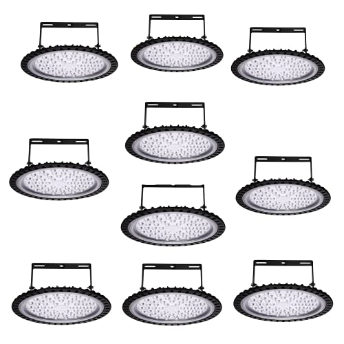 LED High Bay Light 200W 10pcs, 20000LM UFO LED High Bay Light, 6000K High Bay LED Lights, IP54 Warehouse LED Lights Commercial Warehouse Area Light Bay Lights-Bay Lighting for Garage Factory Workshop