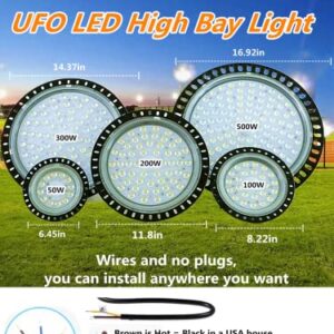 LED High Bay Light 200W 10pcs, 20000LM UFO LED High Bay Light, 6000K High Bay LED Lights, IP54 Warehouse LED Lights Commercial Warehouse Area Light Bay Lights-Bay Lighting for Garage Factory Workshop