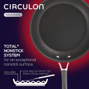 Circulon Radiance Deep Hard Anodized Nonstick Frying Pan /Skillet with Lid - 12 Inch, Gray