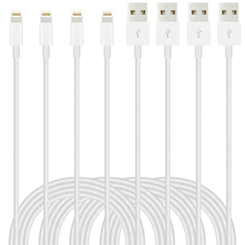 iPhone Charger, Lightning Cable 6FT 4Packs Quick Rapid Cord Apple MFi Certified for Apple iPhone 13 12 11 Pro X XR XS MAX 8 Plus 7 6s 5s 5c Air iPad Mini iPod (Grey)