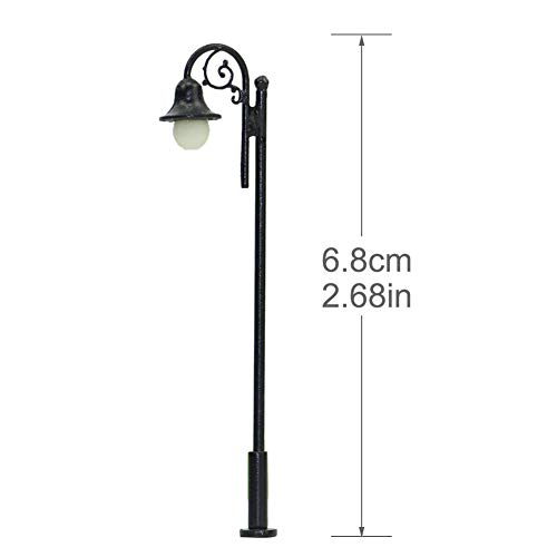 LYM39 10pcs Model Railway Train Lamp Post 6.8cm or 2.68inch Street Lights HO OO Scale LEDs New