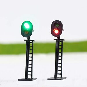 JTD05 5pcs Model Railway 2-Light Block Signal Green/Red N Scale 4.7cm 12V Led New