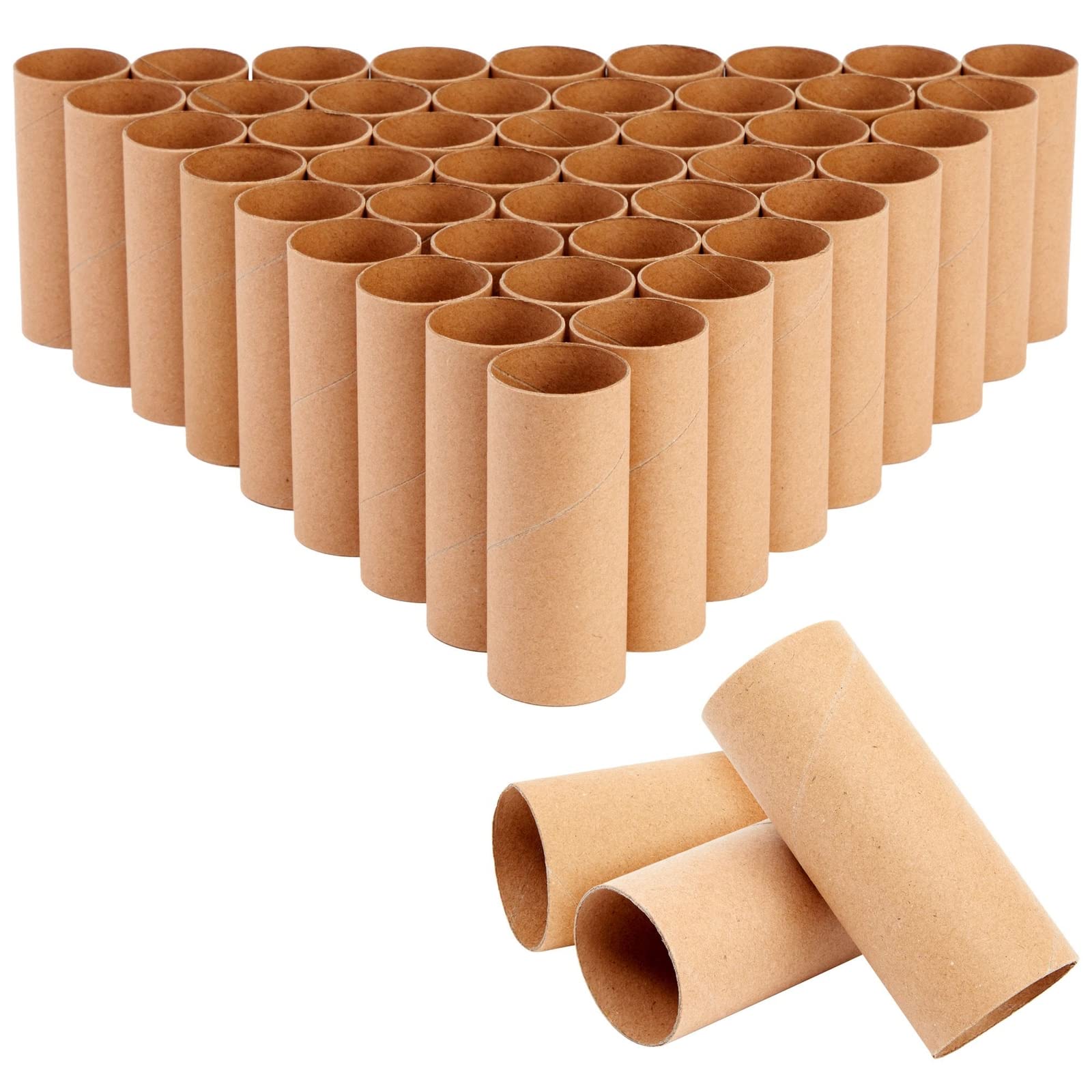 48 Pack Empty Toilet Paper Rolls for Crafts, Brown Cardboard Tubes for DIY, Classrooms, Dioramas (1.6 x 3.9 in)