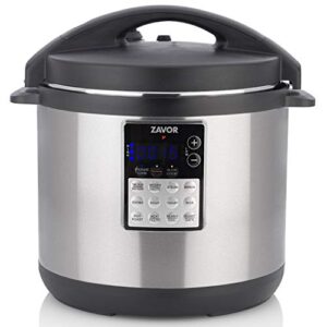 zavor lux edge, 8 quart programmable electric multi-cooker: pressure cooker, slow cooker, rice cooker, yogurt maker, steamer and more - stainless steel (zsele03)