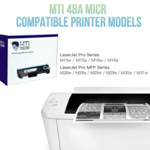 MTI 48A MICR Check Printing CF248A Toner Cartridge | Compatible with HP Pro MFP M15w M29w M28w M30w M31w M16w | HP48A 248A Printer Ink