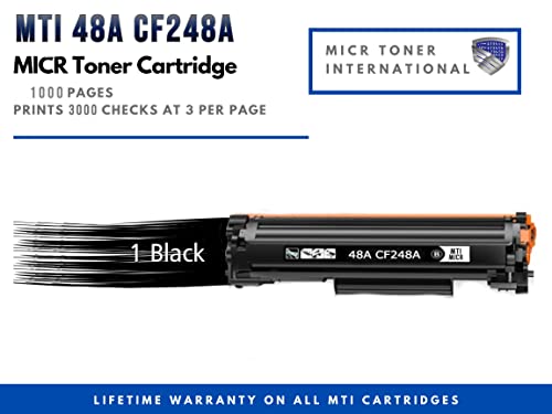 MTI 48A MICR Check Printing CF248A Toner Cartridge | Compatible with HP Pro MFP M15w M29w M28w M30w M31w M16w | HP48A 248A Printer Ink