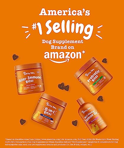 Zesty Paws Omega 3 Alaskan Fish Oil Chew Treats for Dogs - with AlaskOmega for EPA & DHA Fatty Acids - Hip & Joint Support + Skin & Coat Bacon Flavor – 90 Count