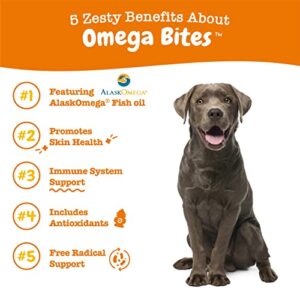 Zesty Paws Omega 3 Alaskan Fish Oil Chew Treats for Dogs - with AlaskOmega for EPA & DHA Fatty Acids - Hip & Joint Support + Skin & Coat Bacon Flavor – 90 Count