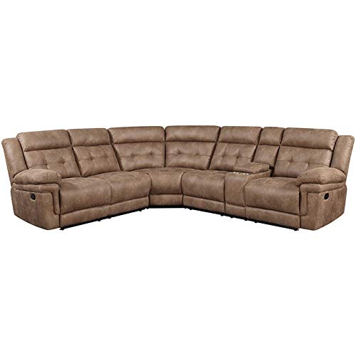 Steve Silver Transitional 3-Piece Microfiber Reclining Sectional in Chocolate