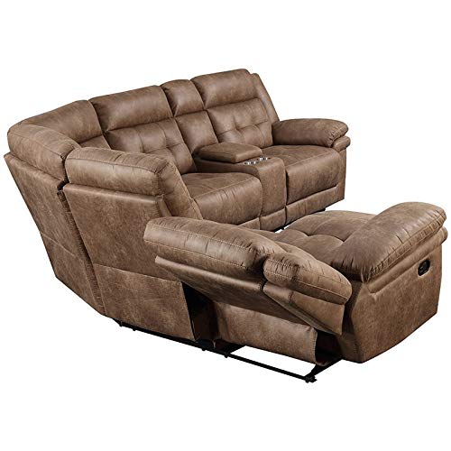 Steve Silver Transitional 3-Piece Microfiber Reclining Sectional in Chocolate