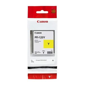 canon pfi-120y pigment yellow ink tank 130ml in retail packaging