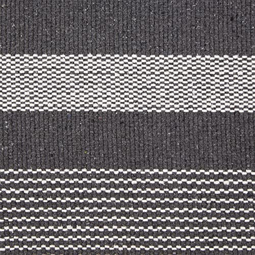 DII Woven Rag Rug Collection Recycled Yarn Cabana Stripe, 2x3', Gray