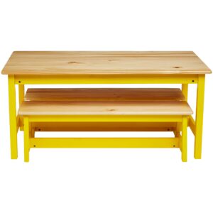 Amazon Basics Indoor Kids Table and Bench Set, Natural