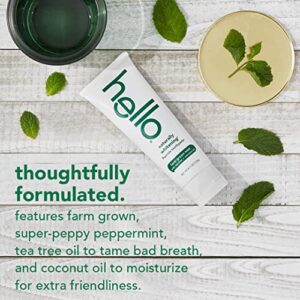 Hello Naturally Whitening Fluoride Toothpaste, Farm Grown Mint, Vegan, SLS Free, Gluten Free, Peroxide Free, 4.7 Ounce (Pack of 4)