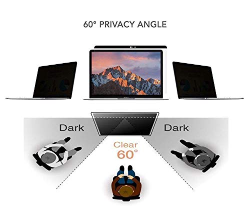 Easy On/Off Magnetic Privacy Screen Filter,with camera slide cover for MacBook Pro 15 inch Touch Bar/Non-Touch Bar- Anti Glare by GeckoCare (15-inch MacBook Pro Late 2016 Including Touch Bar)