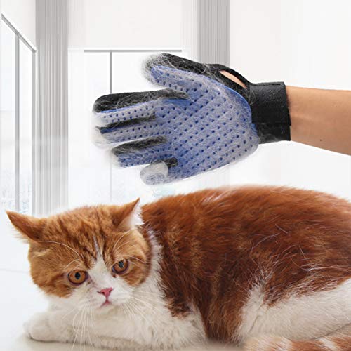 Pet Grooming Glove Brush Bathing Massage Gloves Efficient Pets Hair Remover Mitt Perfect for Dogs & Cats & Horses with Long & Short Fur Enhanced