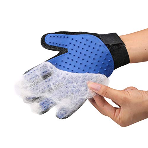 Pet Grooming Glove Brush Bathing Massage Gloves Efficient Pets Hair Remover Mitt Perfect for Dogs & Cats & Horses with Long & Short Fur Enhanced