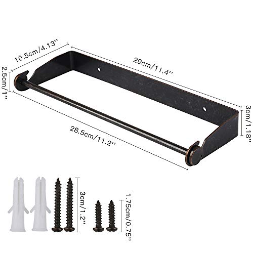 PHUNAYA Under Cabinet Paper Towel Holder Wall Mount for Home Kitchen,Stainless Steel for Large Rolls-Bronze