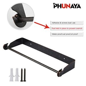 PHUNAYA Under Cabinet Paper Towel Holder Wall Mount for Home Kitchen,Stainless Steel for Large Rolls-Bronze