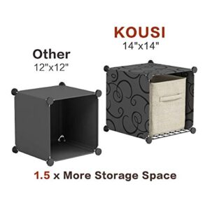 KOUSI Bookshelf Units, Clothes Storage Shelves, Room Organizer, Black