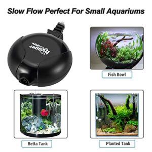 Hygger Quiet Mini Air Pump for Aquarium 1.5 Watt Oxygen Fish Air Pump for 1-15 Gallon Fish Tank with Air Stone Air Tubing Clip Black