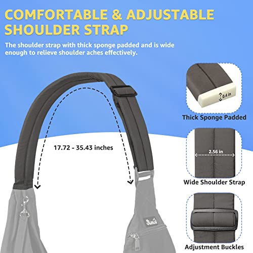 SlowTon Dog Carrier Sling, Thick Padded Adjustable Shoulder Strap Dog Carriers for Small Dogs, Puppy Carrier Purse for Pet Cat with Front Zipper Pocket Safety Belt Machine Washable (Grey M)