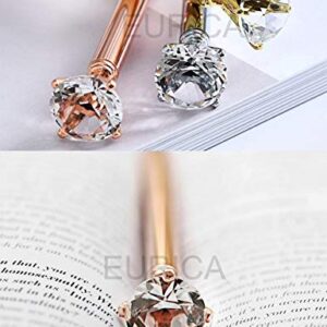 Diamond Pens Pack of 16 Cute Ballpoint Pens Diamond Pen Office Supplies Décor Gifts for Women Bridesmaid Coworkers Rose Gold Cool Fun Fancy Novelty  Crystal Metal School Desk Accessories Black Ink