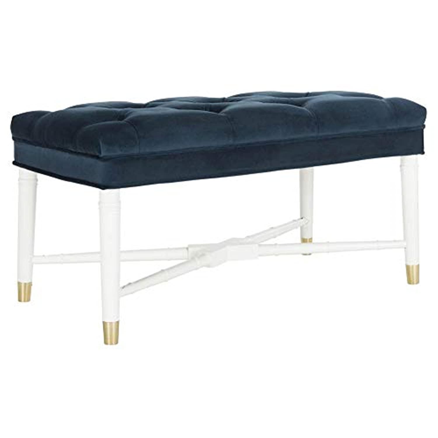 Safavieh Home Rory 35-inch Glam Navy Velvet Tufted Bench