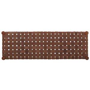 Safavieh Home Amalia 47-inch Cognac and Dark Brown Leather Weave Bench