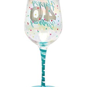 Top Shelf Decorative 40th Birthday Wine Glass, For Red or White Wine, Unique Gift Idea