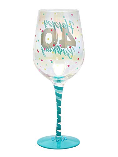 Top Shelf Decorative 40th Birthday Wine Glass, For Red or White Wine, Unique Gift Idea