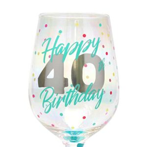 Top Shelf Decorative 40th Birthday Wine Glass, For Red or White Wine, Unique Gift Idea