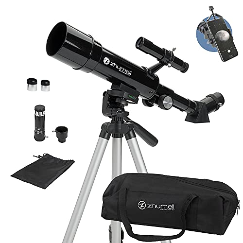 Zhumell - 50mm Portable Refractor Telescope - Coated Glass Optics - Ideal Telescope for Beginners - Digiscoping Smartphone Adapter