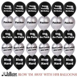 30 pc Funny Adult Birthday Balloons | Gag Gift for a Man Birthday~ Designed by BallBusters, a USA company (30 Black & Silver Balloons)