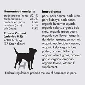 Smallbatch Pets Freeze-Dried Premium Raw Food Diet for Dogs, Pork Recipe, 14 oz, Made in The USA, Organic Produce, Humanely Raised Meat, Hydrate and Serve Patties, Single Source Protein, Healthy