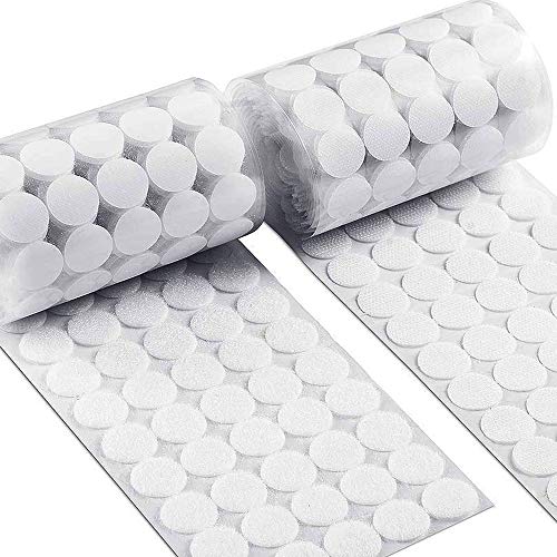 Self Adhesive Dots, Strong Adhesive 1000pcs(500 Pairs) 3/4" Diameter Sticky Back Coins Nylon Coins, Hook & Loop Dots with Waterproof Sticky Glue Coins Tapes, Very Suitable for Classroom, Office, Home