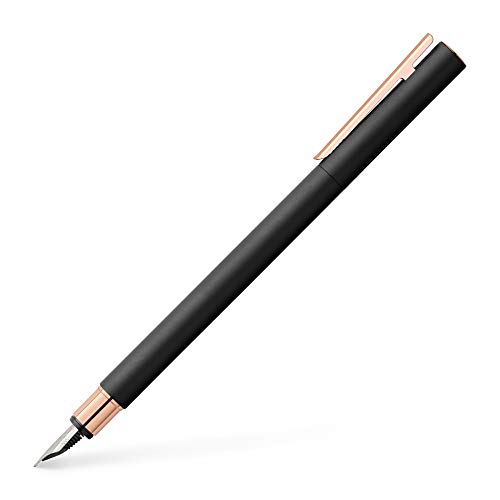 Faber-Castell NEO Slim Fountain Pen Metal Black,Rose Gold Spring EF Rose-Gold