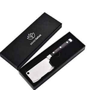 Seven Lotus Cheese Knife - Sharp Premium Stainless Steel Hatchet Blade - Original Home Essentials - Bar Tool Knives - Unique Gift - Perfect for Cutting Parmesan to Brie Cheeses - Great for Picnic