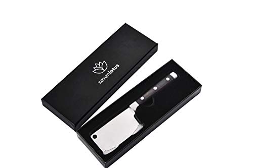 Seven Lotus Cheese Knife - Sharp Premium Stainless Steel Hatchet Blade - Original Home Essentials - Bar Tool Knives - Unique Gift - Perfect for Cutting Parmesan to Brie Cheeses - Great for Picnic