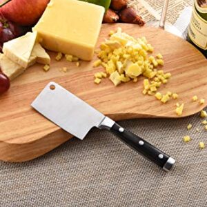 Seven Lotus Cheese Knife - Sharp Premium Stainless Steel Hatchet Blade - Original Home Essentials - Bar Tool Knives - Unique Gift - Perfect for Cutting Parmesan to Brie Cheeses - Great for Picnic